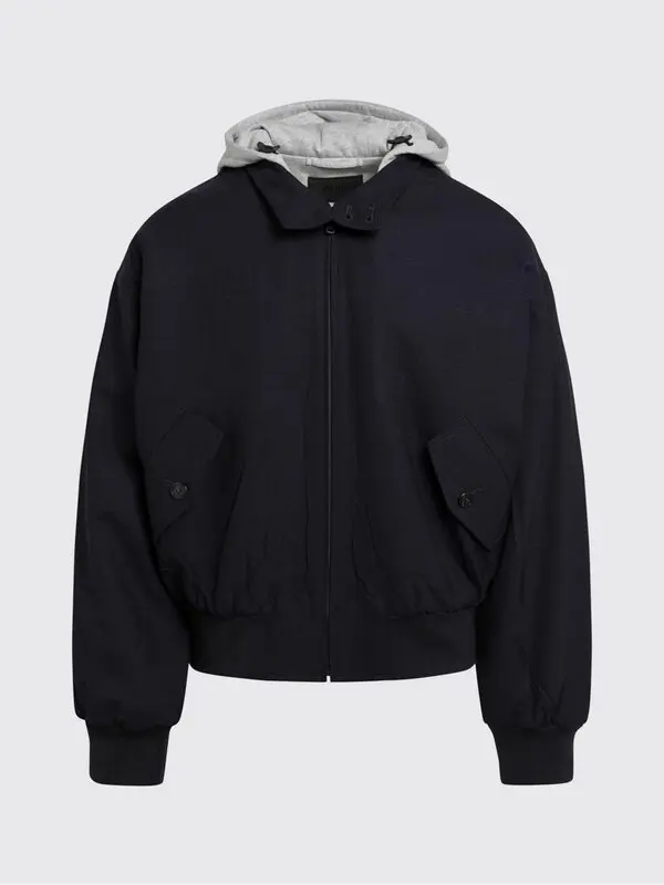 Prada Wool Hooded Bomber Jacket - Blue