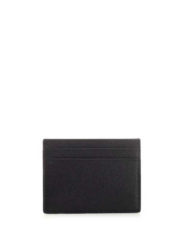 Saint Laurent Card Holder With Printed Logo - Black