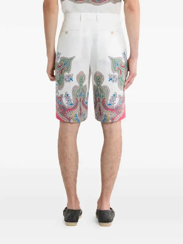 Etro Paisley Print Shorts - White