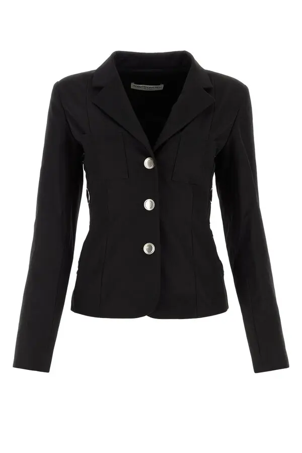 Alessandra Rich Fitted Jacket With Lace Up Details - Multicolor