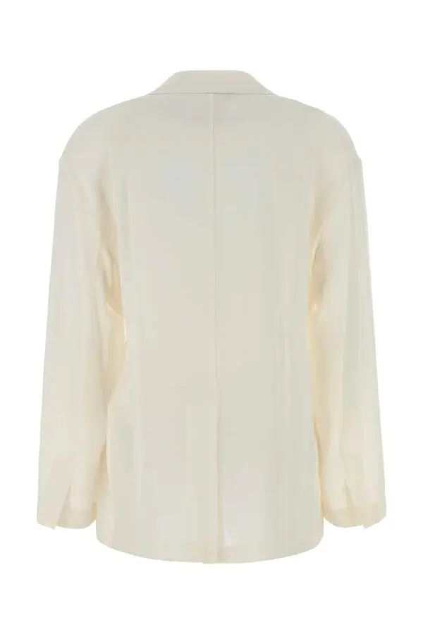 Brunello Cucinelli Silk Blazer - White