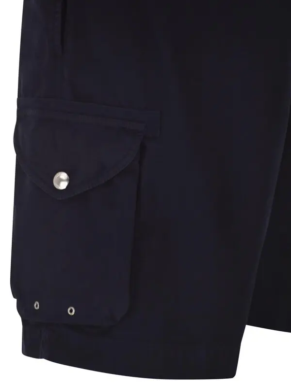 Brunello Cucinelli Cotton Gabardine Bermuda Shorts - Blue