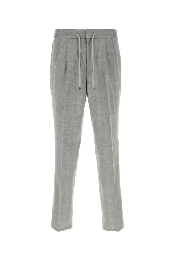Brunello Cucinelli Grey Linen Blend Pant