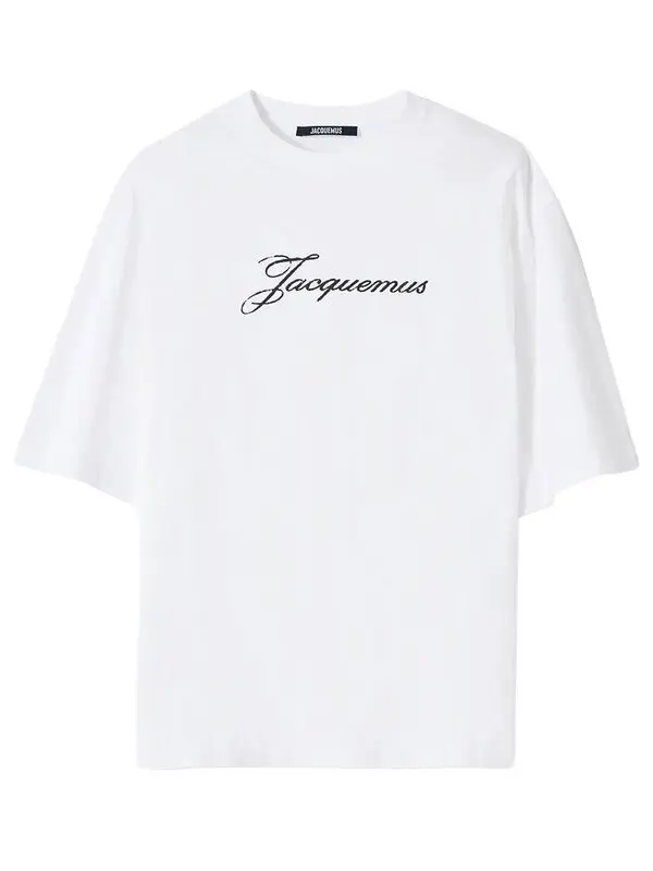 Jacquemus Logo Print Cotton Blend T-shirt - White