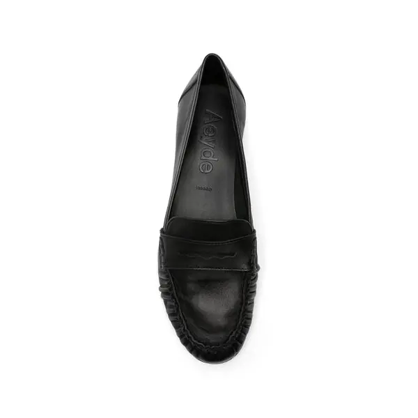 AeydĒ Leather Penny Loafers - Black