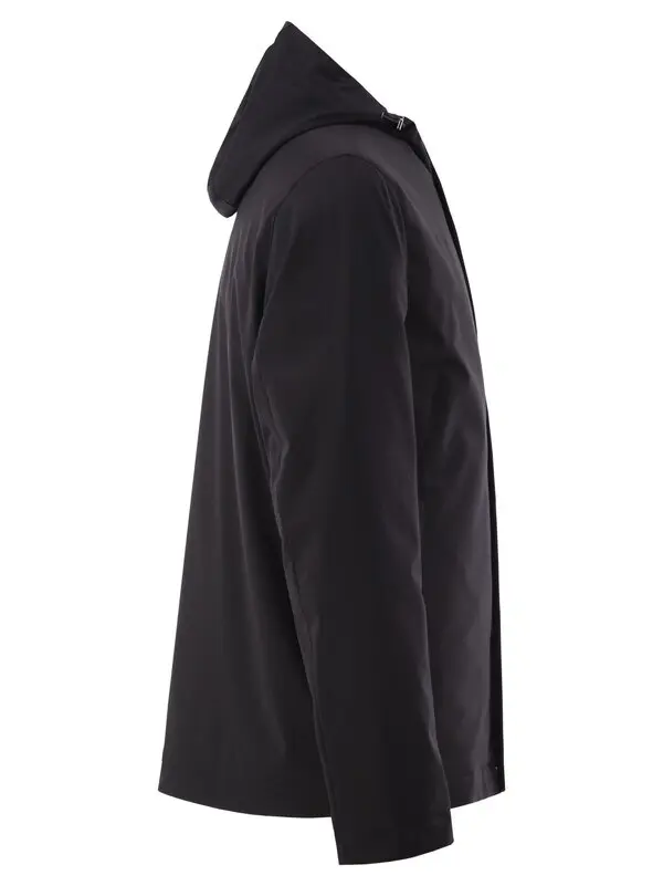 Herno Stretch Technical Fabric Hooded Padded Jacket