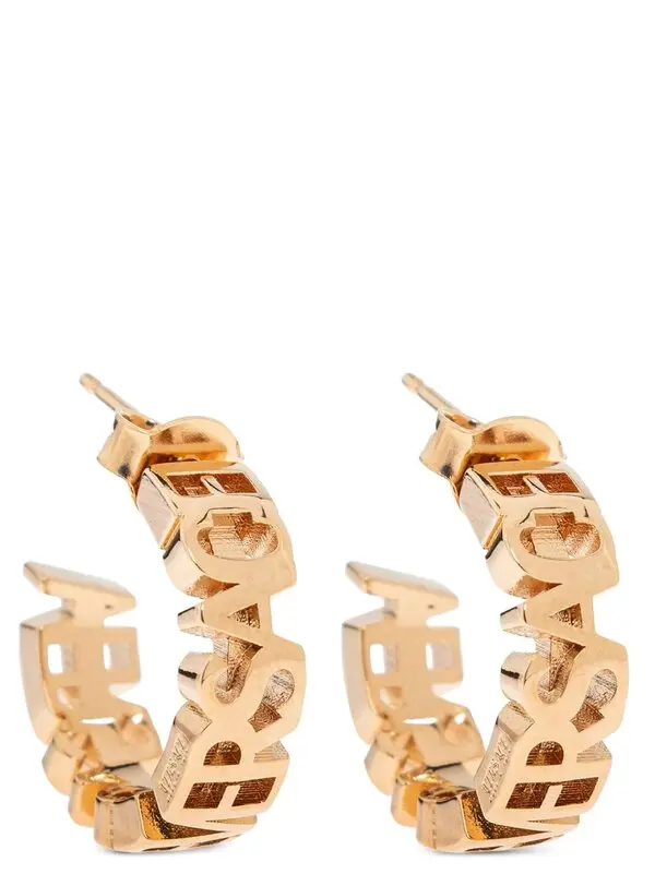Versace Logo' Earrings - Gold