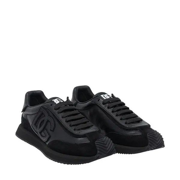 Dolce & Gabbana Leather And Suede Cushion Sneakers - Black