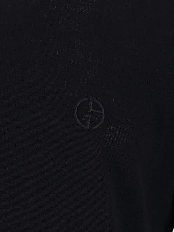 Giorgio Armani Crew Neck Wool Sweater - Blue