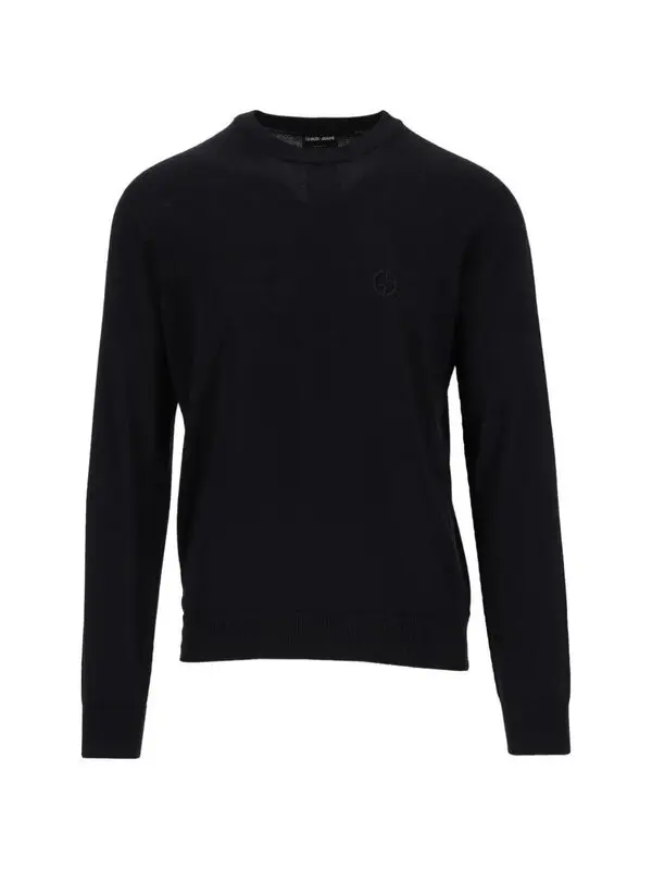 Giorgio Armani Crew Neck Wool Sweater - Blue