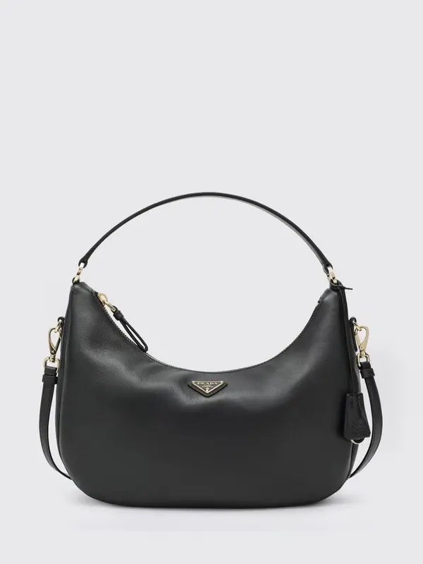 Prada Leather Hobo Bag - Black