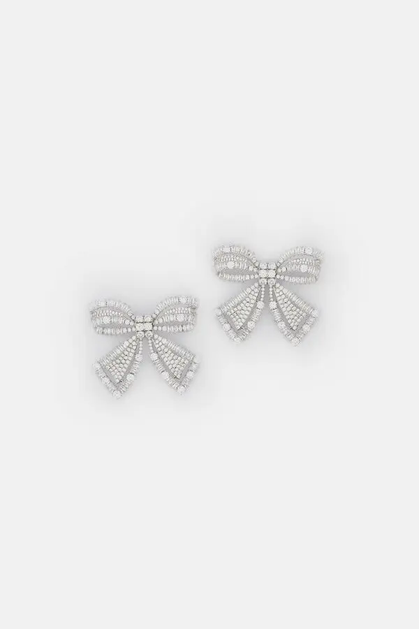 SELF-PORTRAIT Crystal Bow Earrings