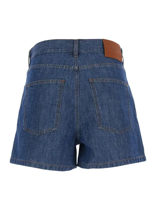 Fendi Chambray Denim Shorts - Multicolor