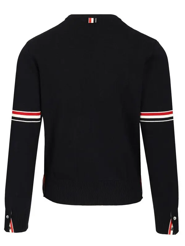 Thom Browne Milano Stitch Crew Neck Sweater - Blue