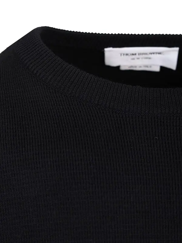 Thom Browne Milano Stitch Crew Neck Sweater - Blue