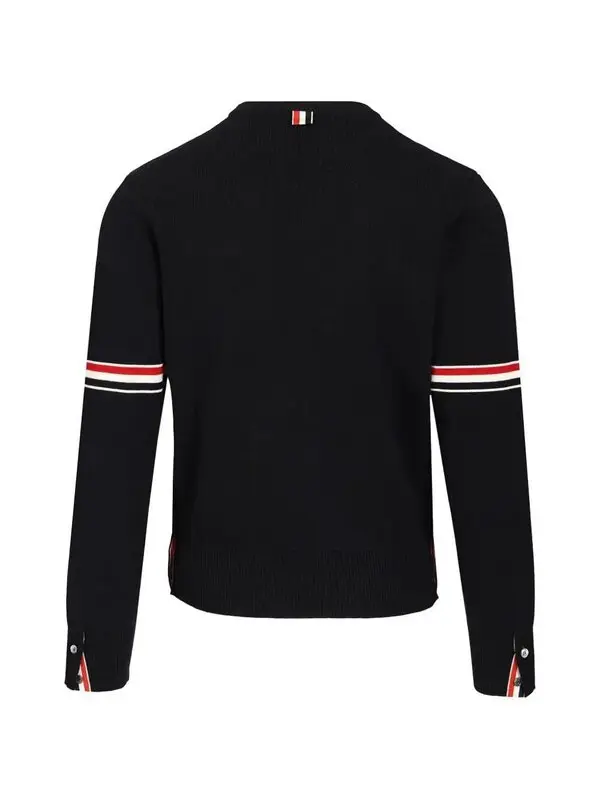 Thom Browne Milano Stitch Crew Neck Sweater - Blue