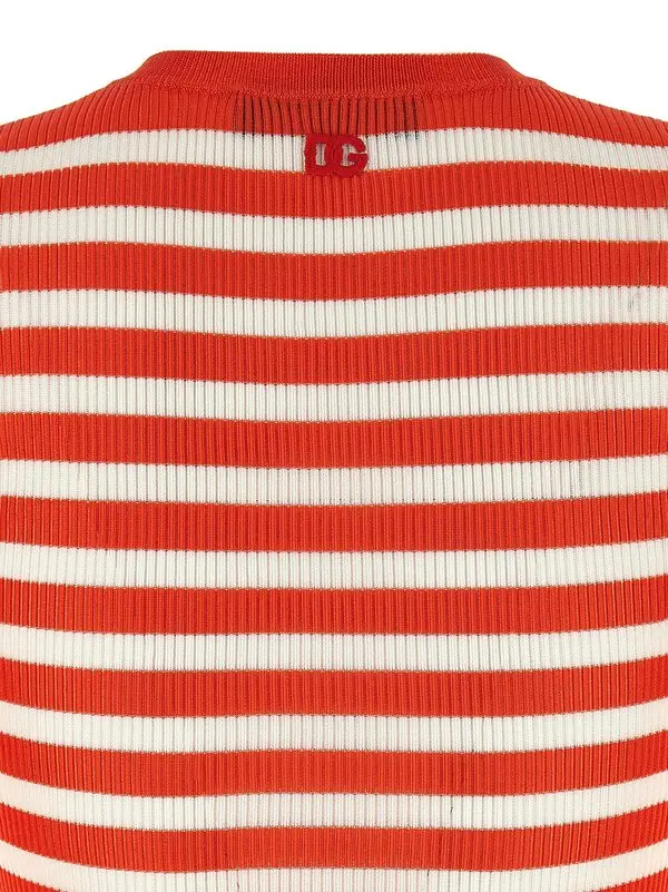 Dolce & Gabbana Striped Viscose Cardigan - Orange