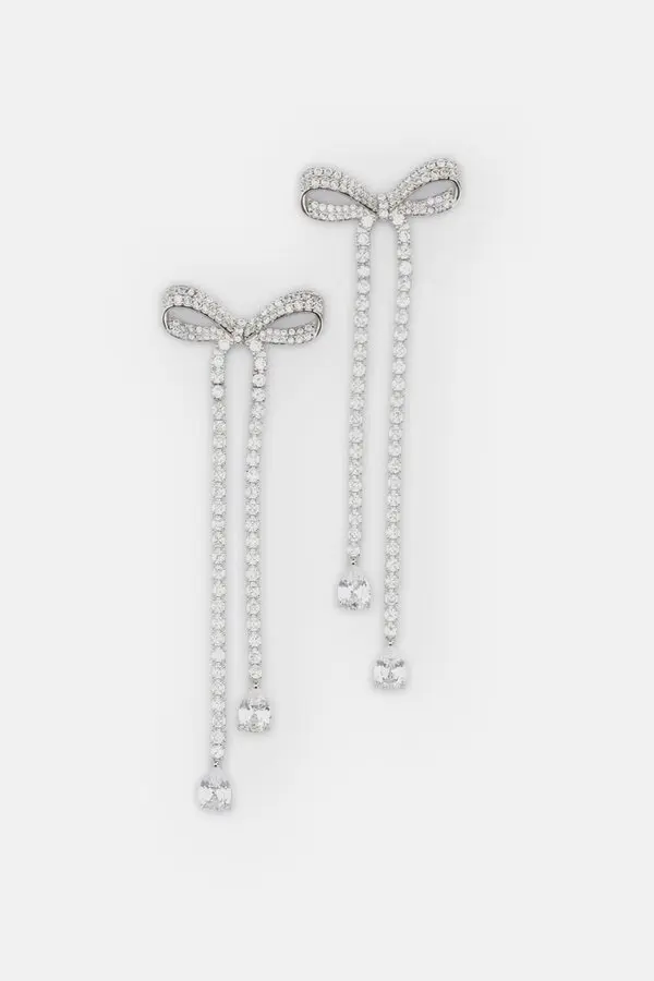 SELF-PORTRAIT Crystal Bow Dangle Earring - Multicolor