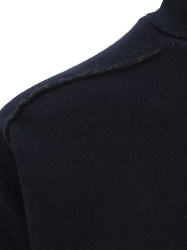 MAISON MARGIELA Virgin Wool High Neck Sweater - Blue
