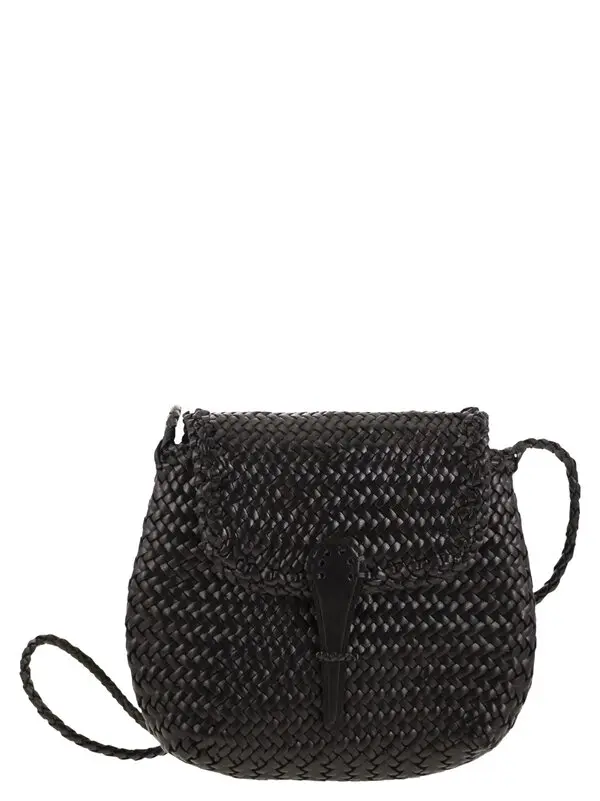 Dragon Diffusion Mini City Bag Woven Leather Bag - Black