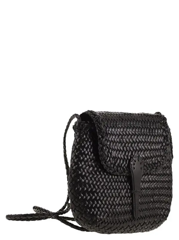 Dragon Diffusion Mini City Bag Woven Leather Bag - Black
