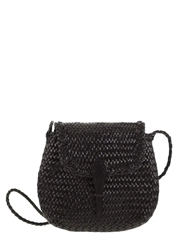 Dragon Diffusion Mini City Woven Leather Bag - Black