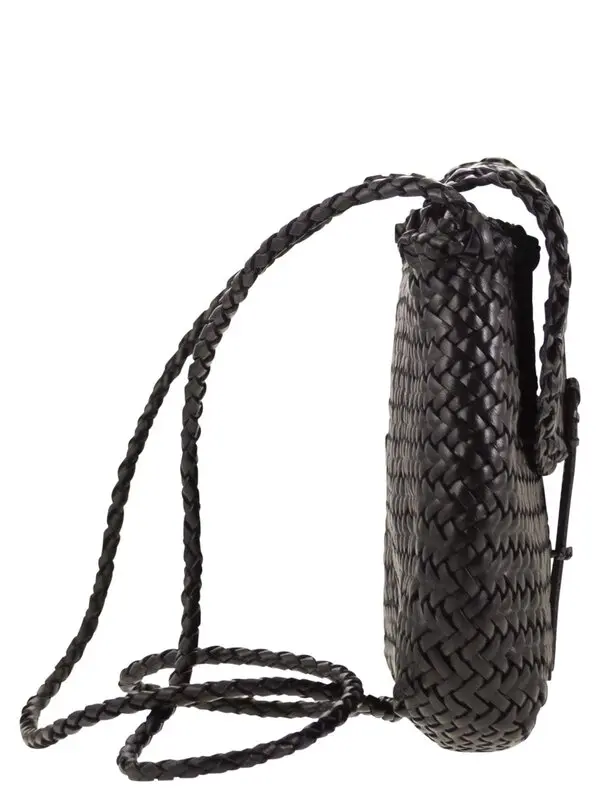 Dragon Diffusion Mini City Woven Leather Bag - Black