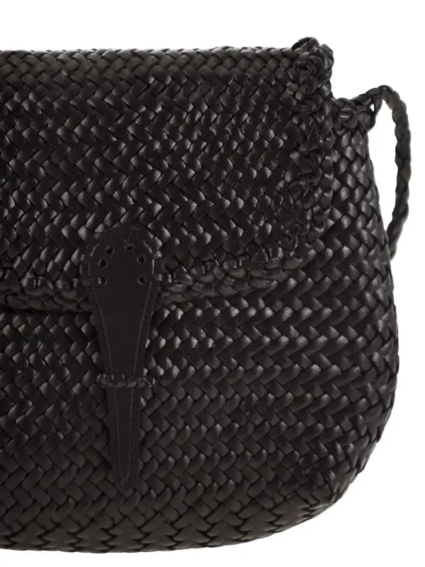 Dragon Diffusion Mini City Woven Leather Bag - Black