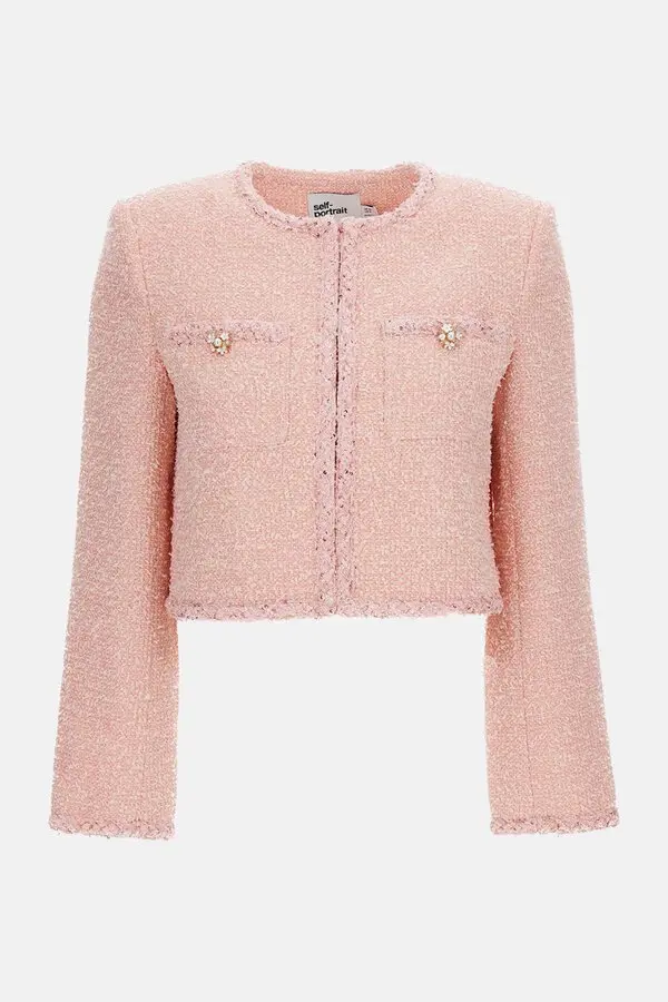 SELF-PORTRAIT Boucle Jacket - Multicolor
