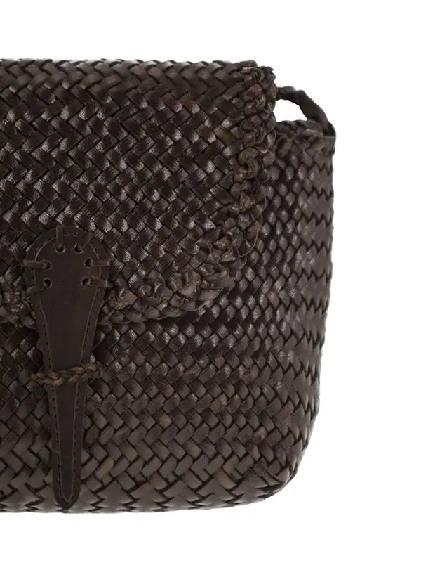 Dragon Diffusion Mini City Bag Woven Leather Bag - Brown