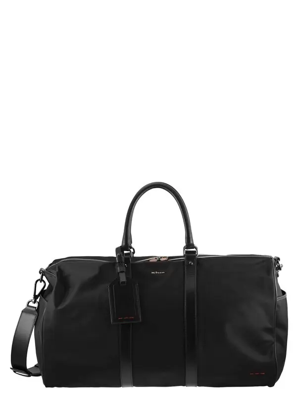 Kiton Nylon Travel Holdall With Leather Details - Black