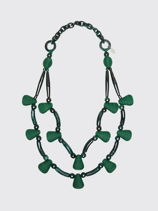 Max Mara Stone And Resin Necklace By - Green