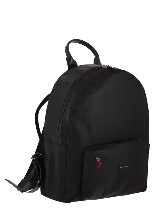 Kiton Technical Nylon And Calfskin Backpack