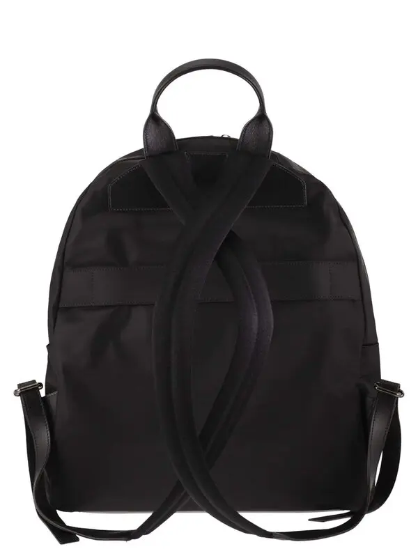 Kiton Technical Nylon And Calfskin Backpack - Black