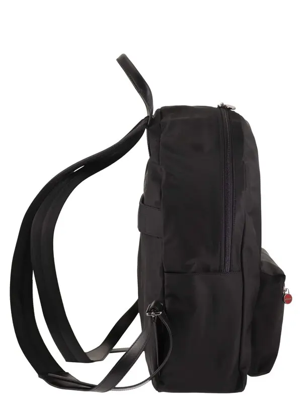 Kiton Technical Nylon And Calfskin Backpack - Black