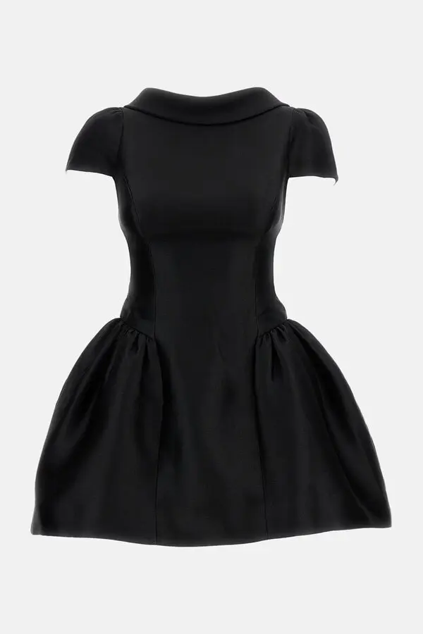 SELF-PORTRAIT Taffeta Collared Mini Dress - Multicolor