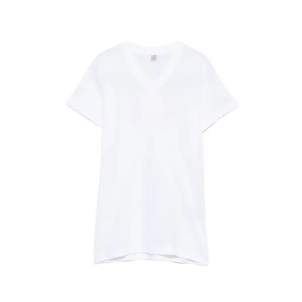 TOTEME V-neck Short Sleeves T-shirt - White