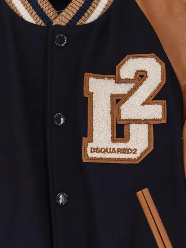 Dsquared2 Varsity Wool And Leather Bomber