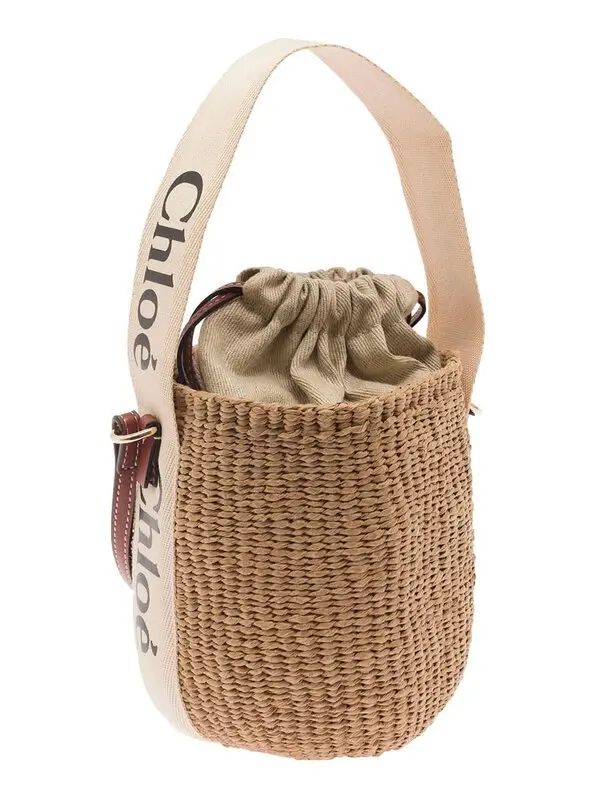 Chloé Beige Raffia 'woody' Small Handbag