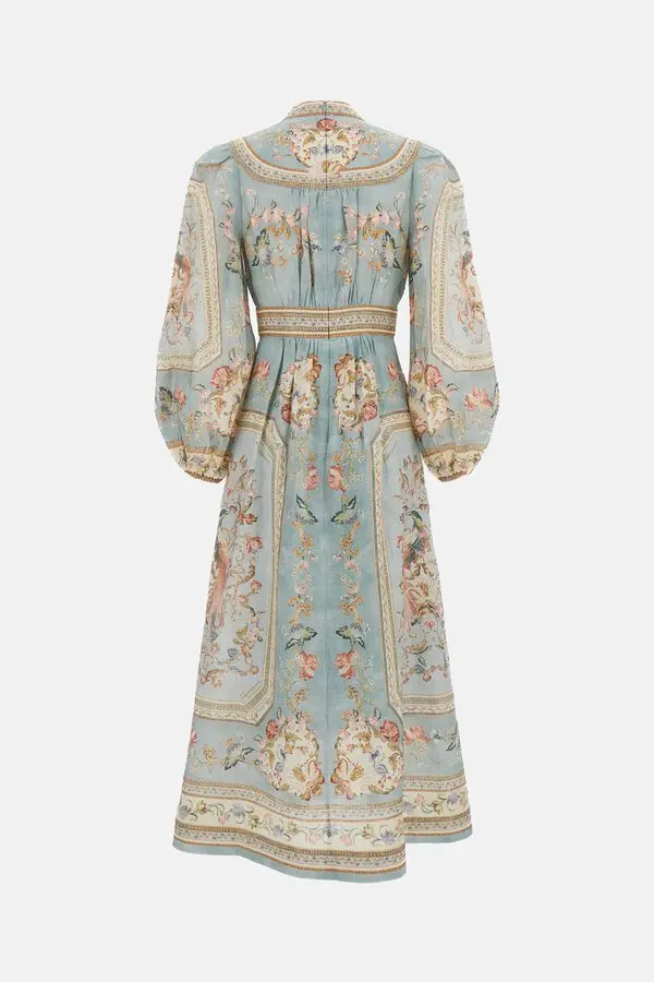 Zimmermann Roselight Plunge Midi Dress - Multicolor