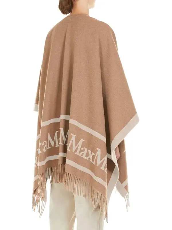 Max Mara Fringed Poncho - Brown