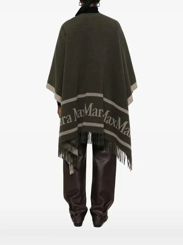 Max Mara Fringed Poncho - Brown