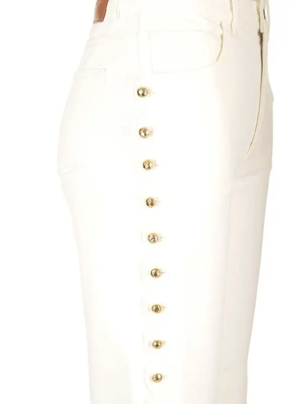 Chloé Cropped Jeans With Embellished Profile - White