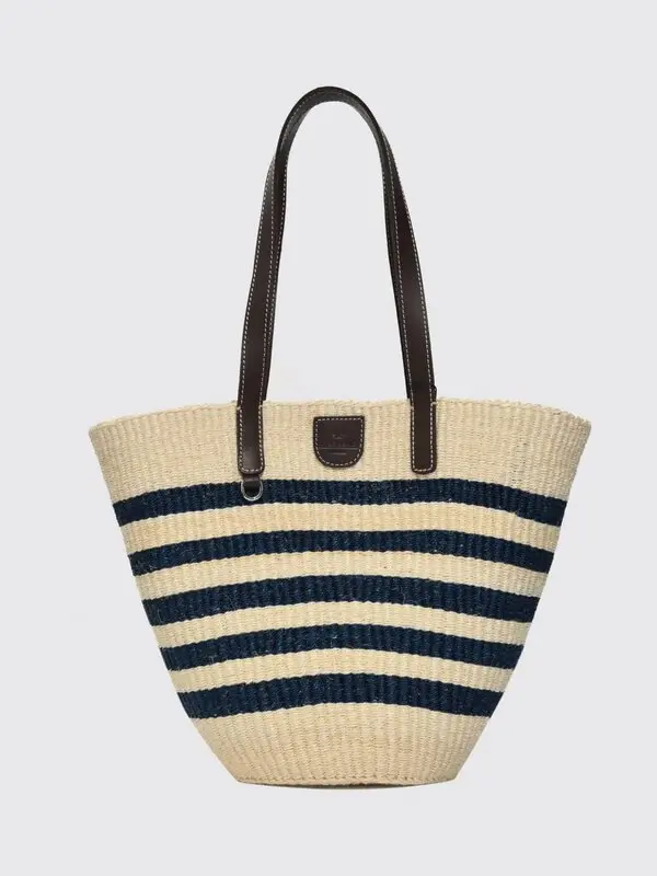 Max Mara Striped Woven Raffia Tote Bag - Multicolor