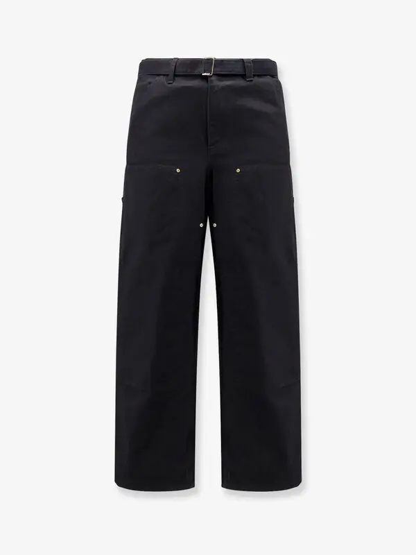SACAI X CARHARTT WIP Carhartt Wip Duck Cotton Trousers - Black