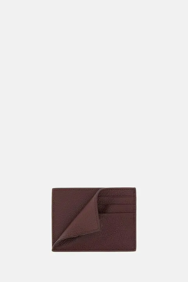 Thom Browne Single Card Holder Soft Pebble Grain Leather