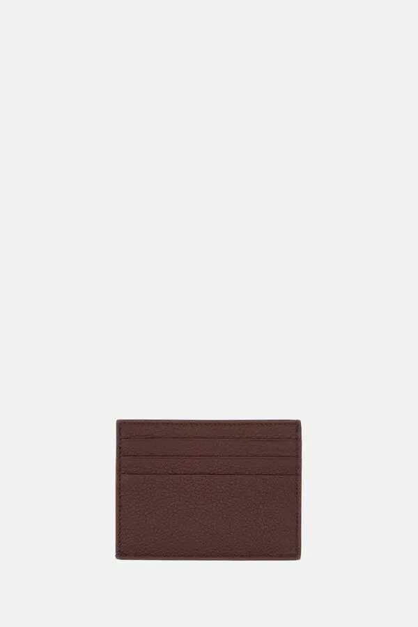 Thom Browne Single Card Holder Soft Pebble Grain Leather - Multicolor