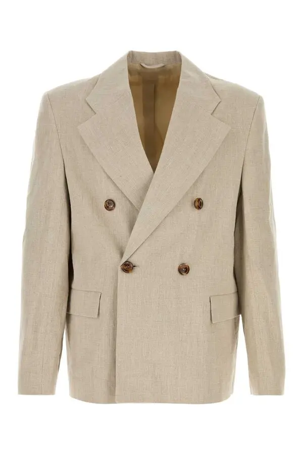 Séfr Beige Linen Donovan Blazer - Brown
