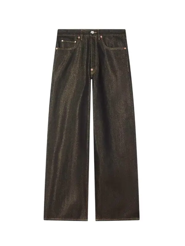 Kenzo Wide-leg Cuffed Japanese Denim Jeans - Black