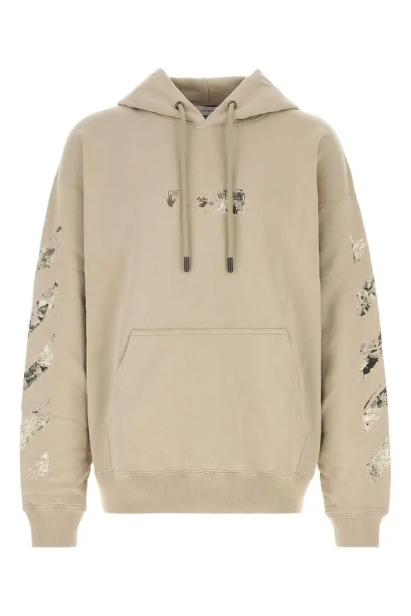 Off-White Cotton Sweatshirt - Brown